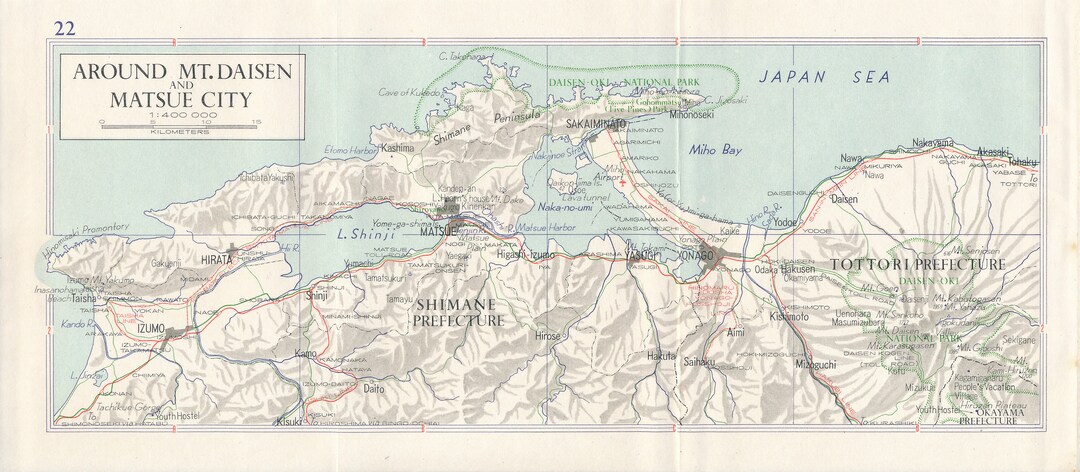 1966 Matsue Japan Vintage Map - Etsy