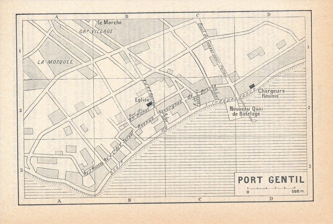 1962 Port-gentil Gabon Vintage Map - Etsy