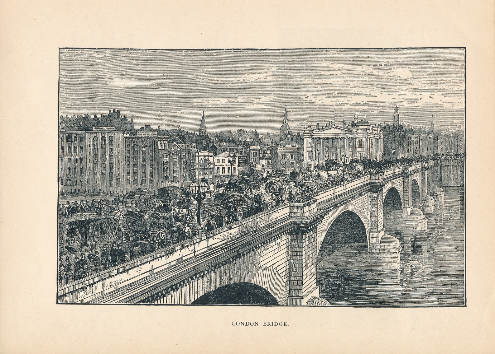 1885 London Bridge London United Kingdom Antique Print | Etsy