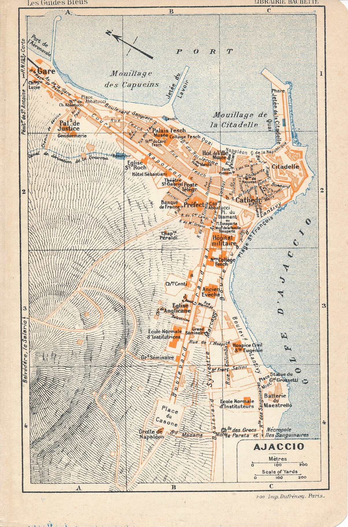 1926 Ajaccio Corsica France Antique Map - Etsy