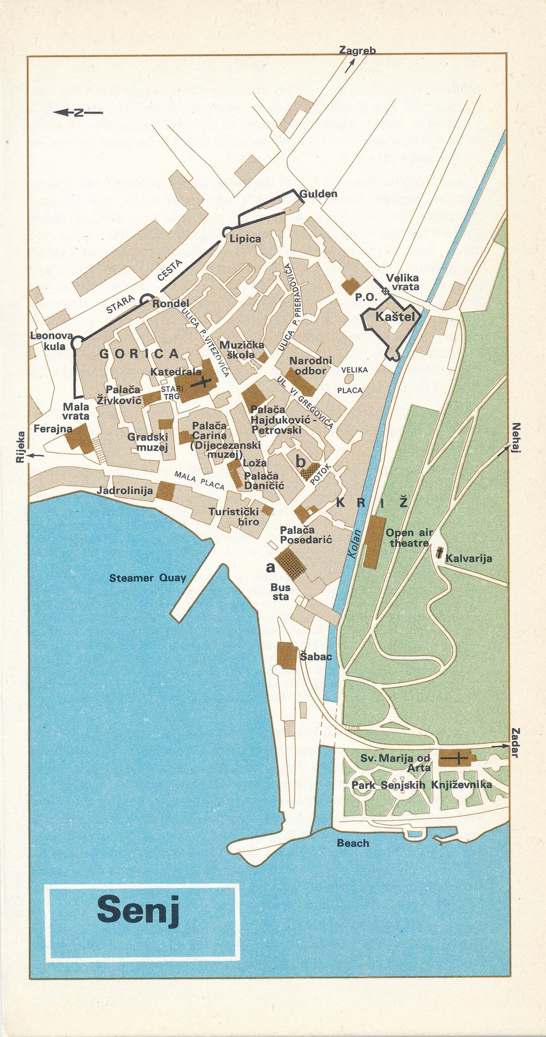 1969 Senj Croatia Vintage Map - Etsy