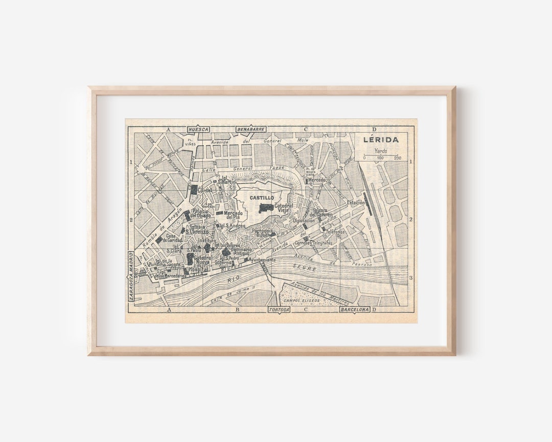 1961 Lleida Spain Vintage Map - Etsy