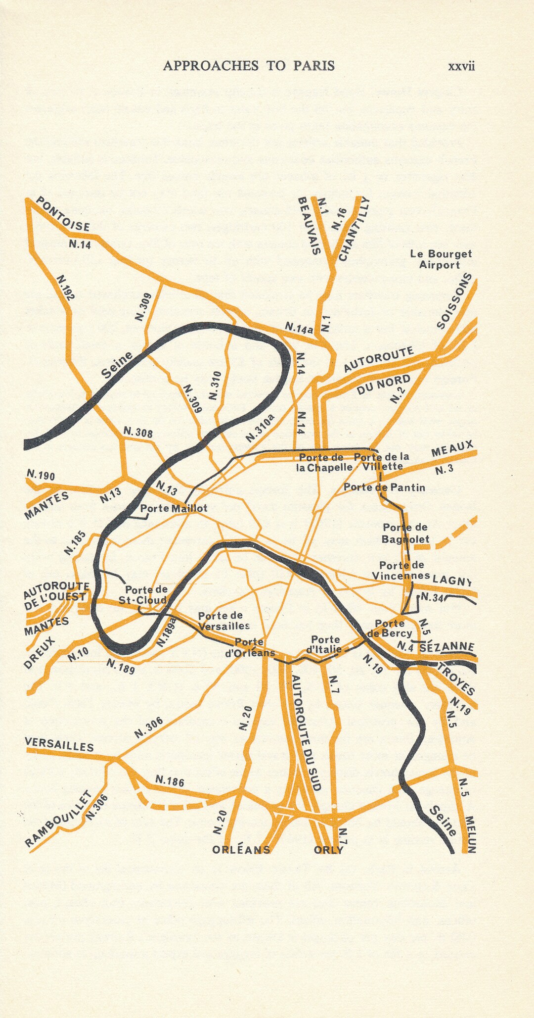 1968 Paris France Vintage Map - Etsy