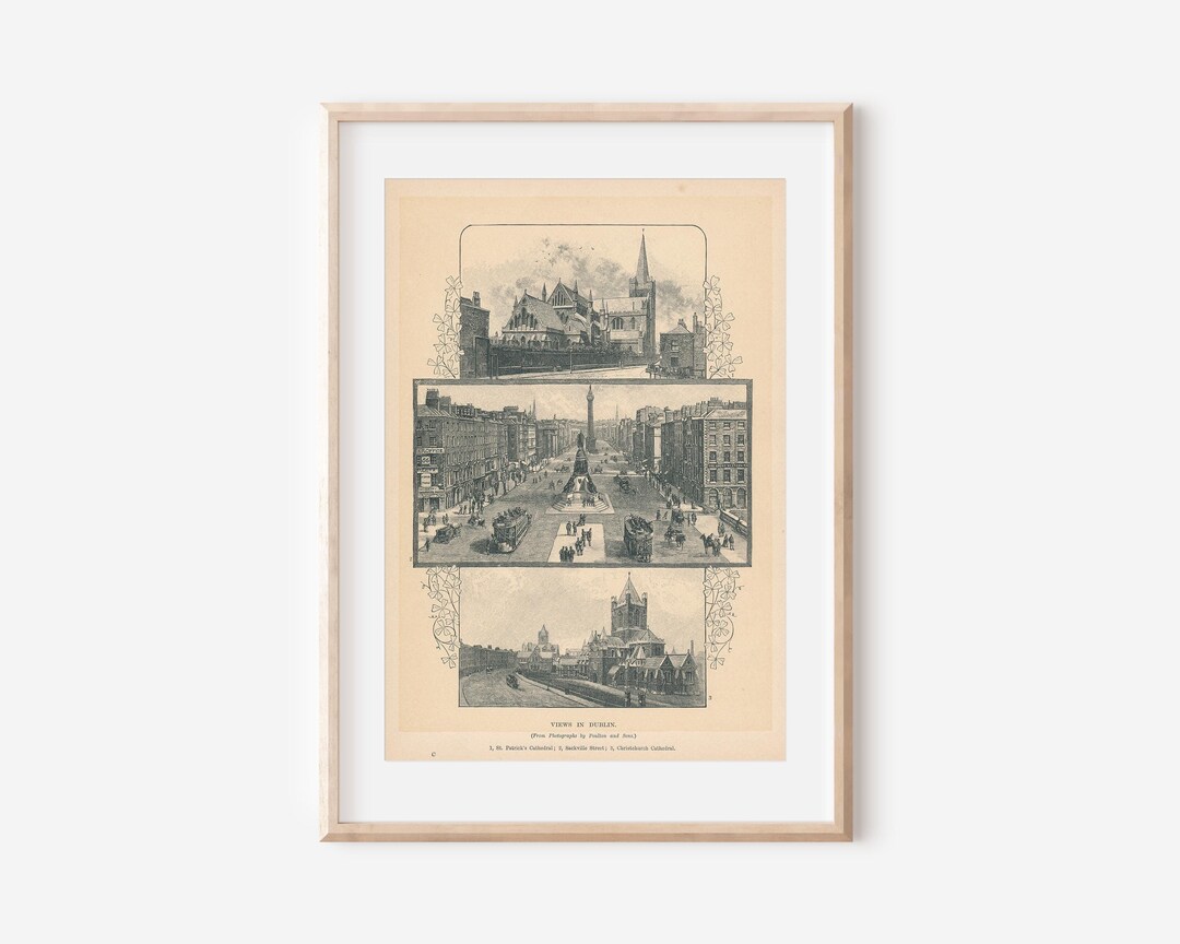 1885 Dublin Ireland Views & Landmarks Antique Engraving Print - Etsy