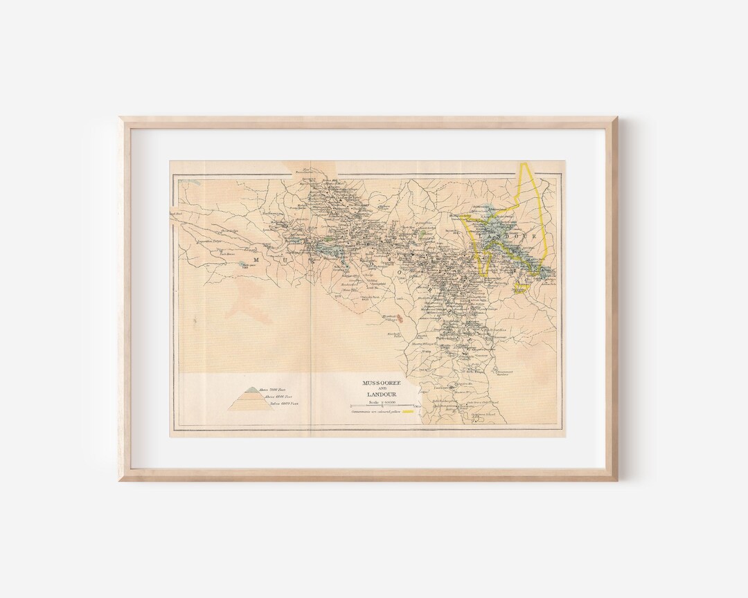 1920 Mussoorie & Landour India Antique Map - Etsy