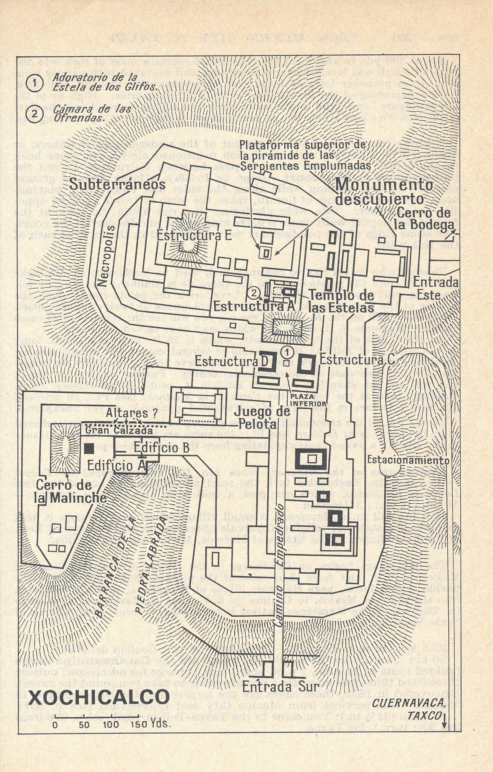 1968 Xochicalco Mexico Vintage Map - Etsy