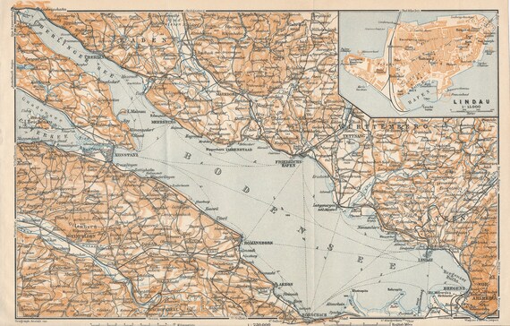 1911 Bodensee Schweiz Antike Landkarte - Etsy.de