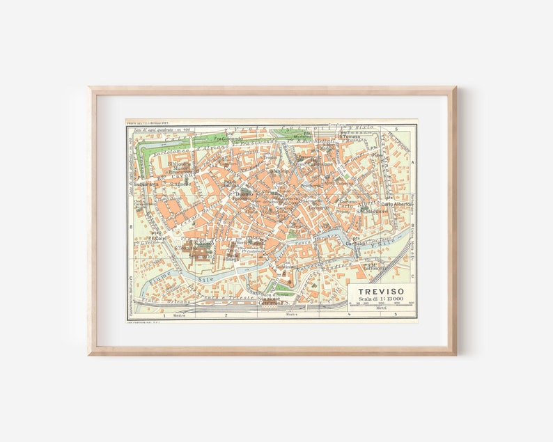 1969 Treviso Italy Vintage Map - Etsy