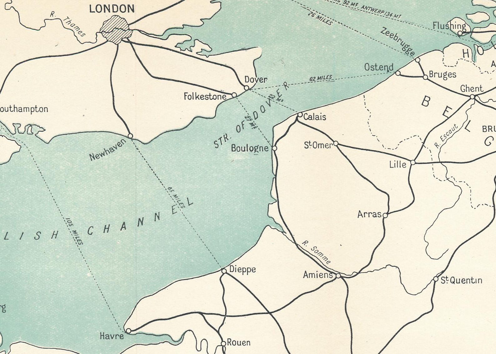 1929 English Channel Antique Map - Etsy