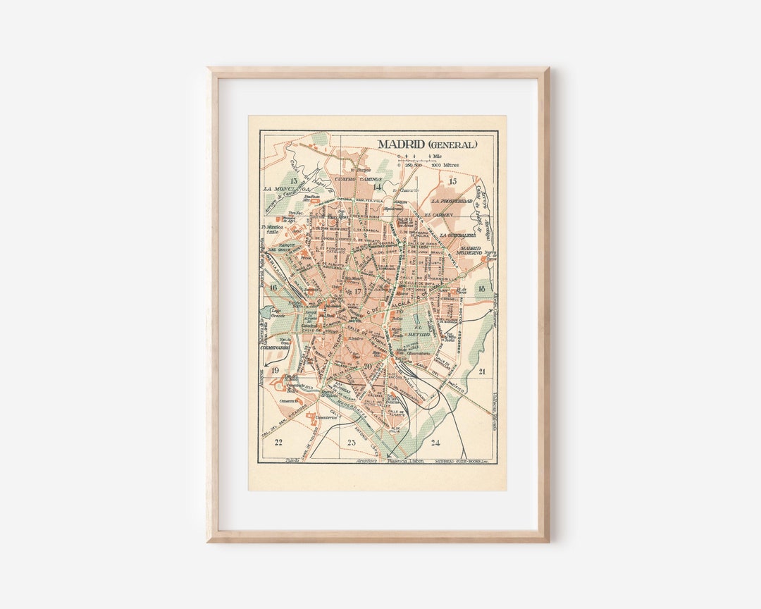 1930 Madrid Spain Antique Map - Etsy