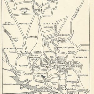 1959 Dhaka Bangladesh Vintage Map - Etsy