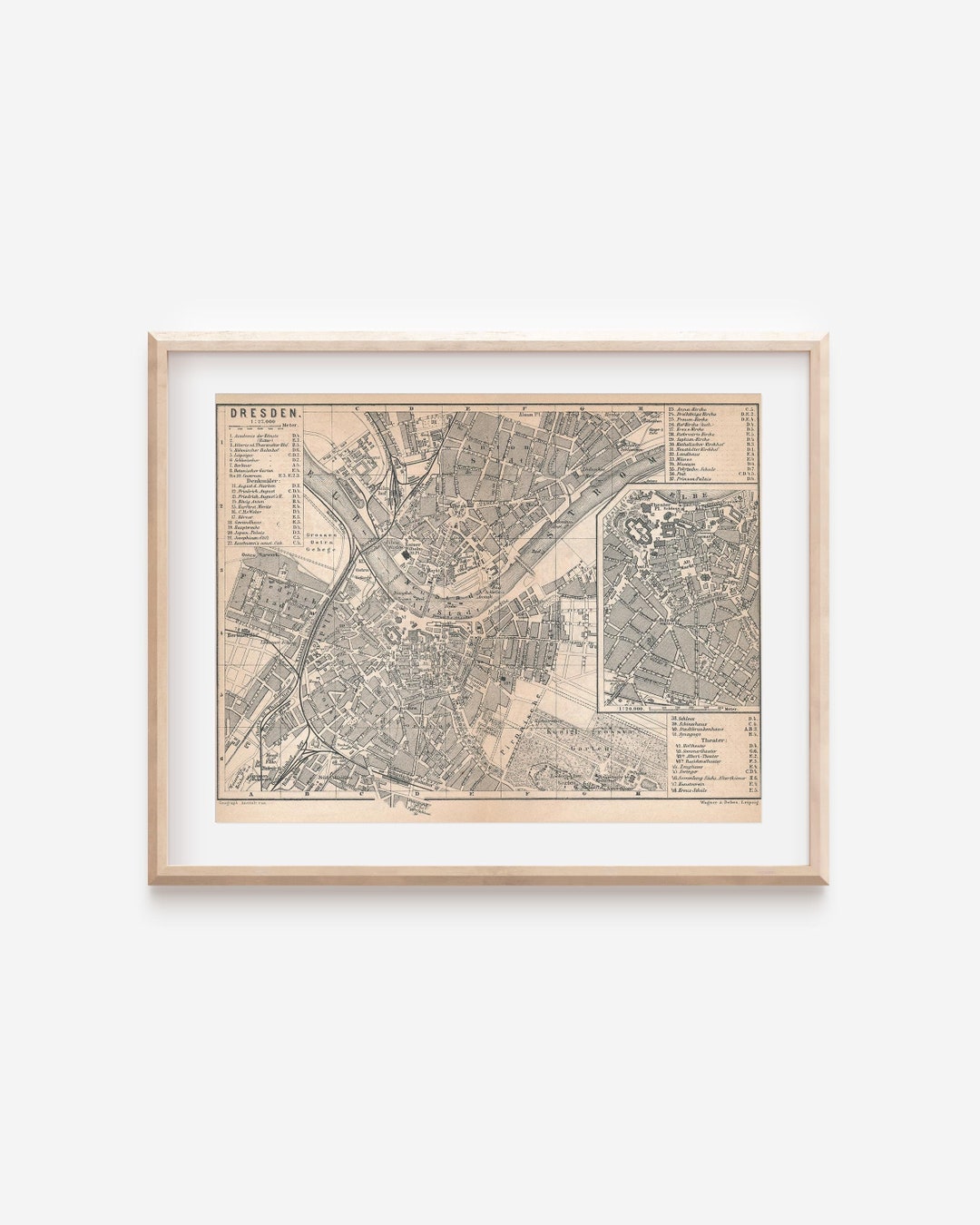 1881 Dresden Germany Antique Map - Etsy