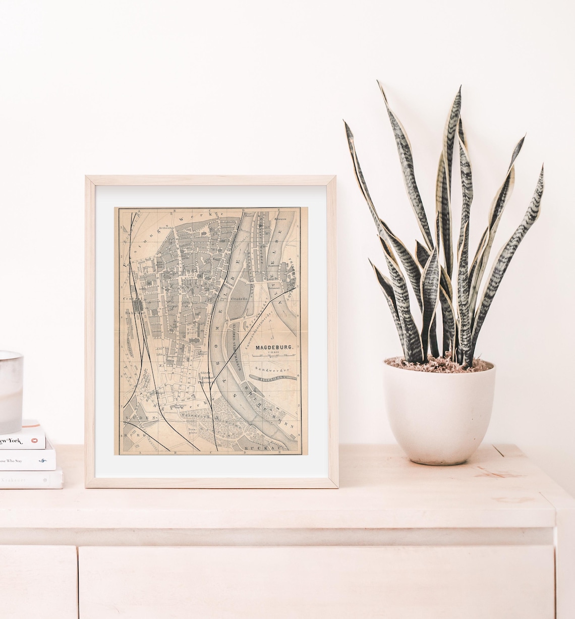 1881 Magdeburg Germany Antique Map - Etsy