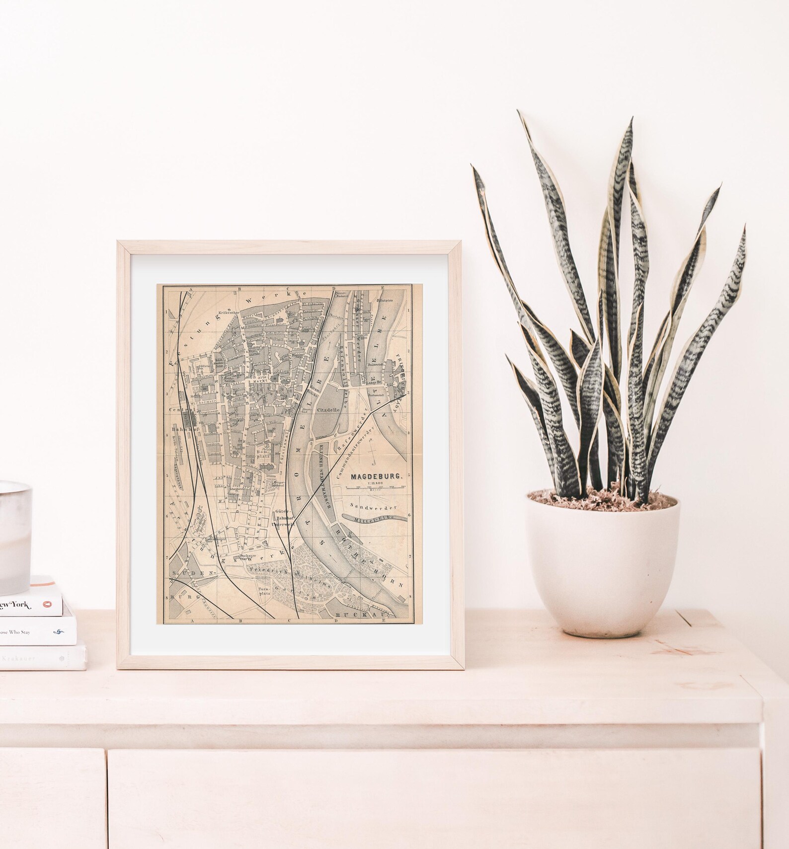 1881 Magdeburg Germany Antique Map - Etsy