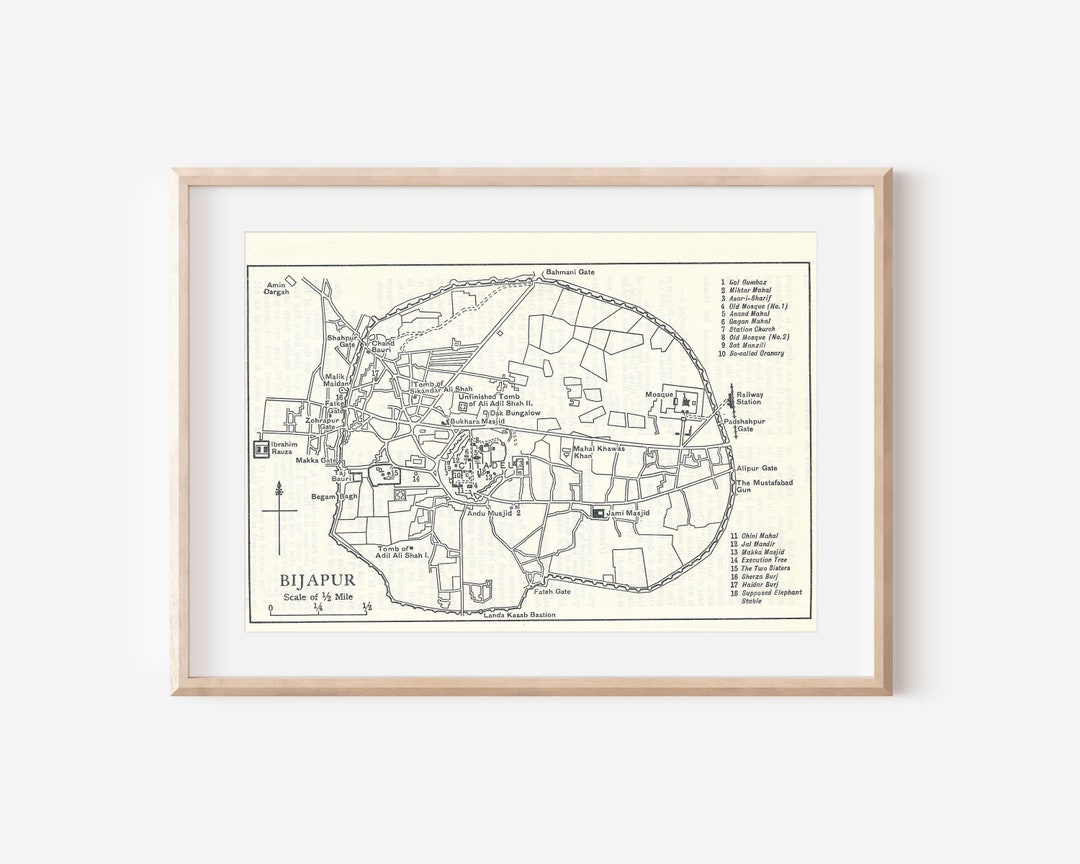 1962 Bijapur India Vintage Map - Etsy