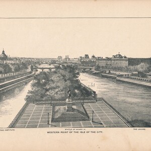 1892 Paris France & Louvre Museum View Antique Engraving Print - Etsy