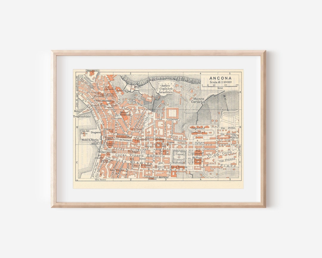 1939 Ancona Italy Antique Map - Etsy