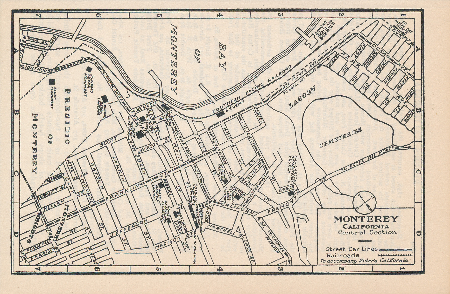 1925 Monterey California Antique Map | Etsy