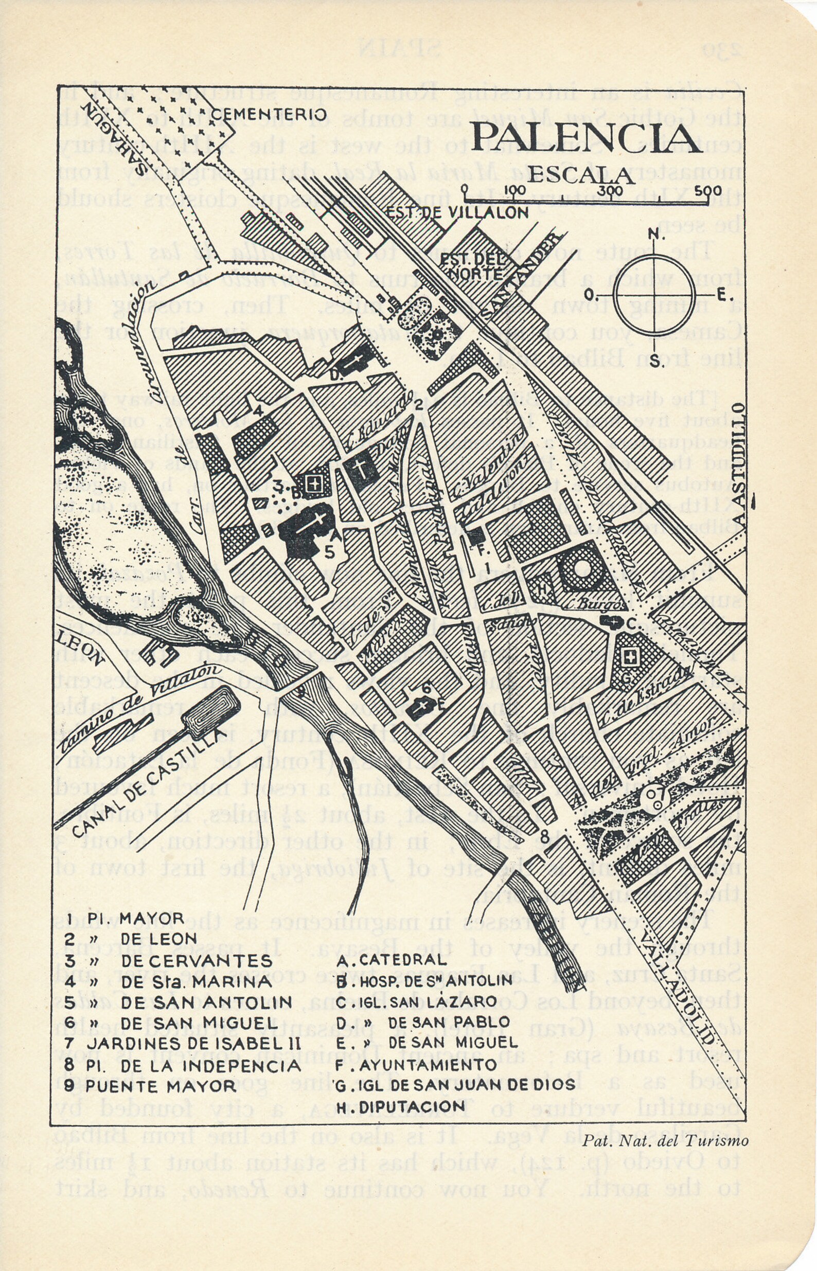 1930 Palencia Spain Antique Map - Etsy