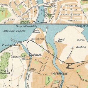 1959 Inverness Scotland Vintage Map - Etsy