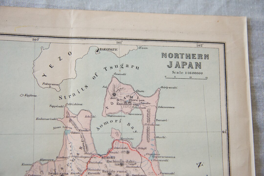 1903 Northern Japan Antique Map - Etsy