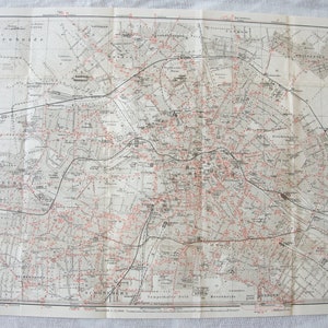 1910 Berlin Germany Antique Map - Etsy