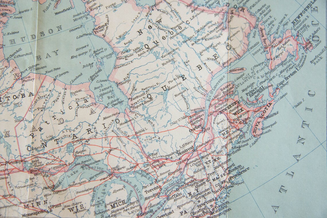1907 Canada Antique Map | Etsy