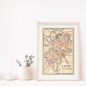 1930 Leon Spain Antique Map - Etsy