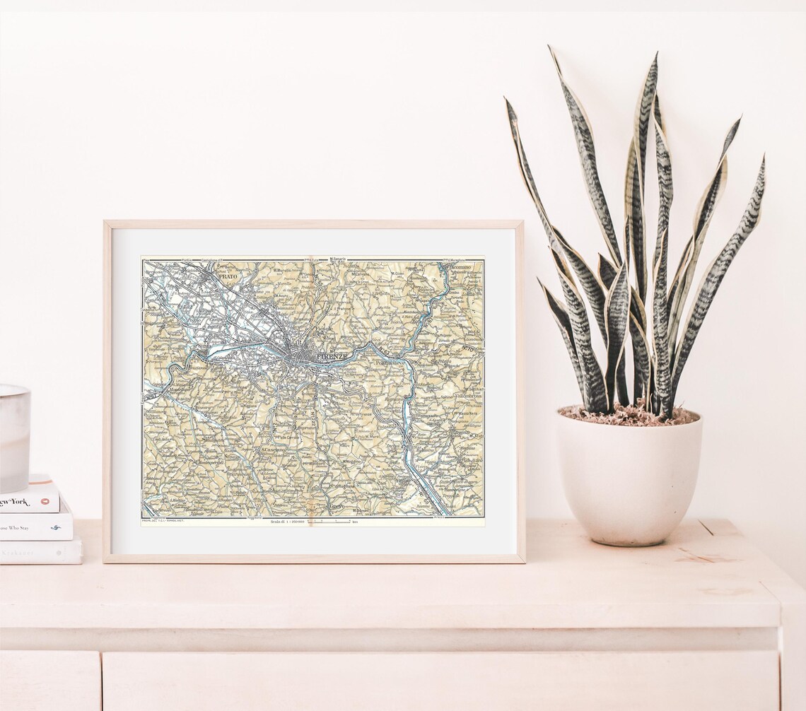 1964 Florence Italy Vintage Map - Etsy
