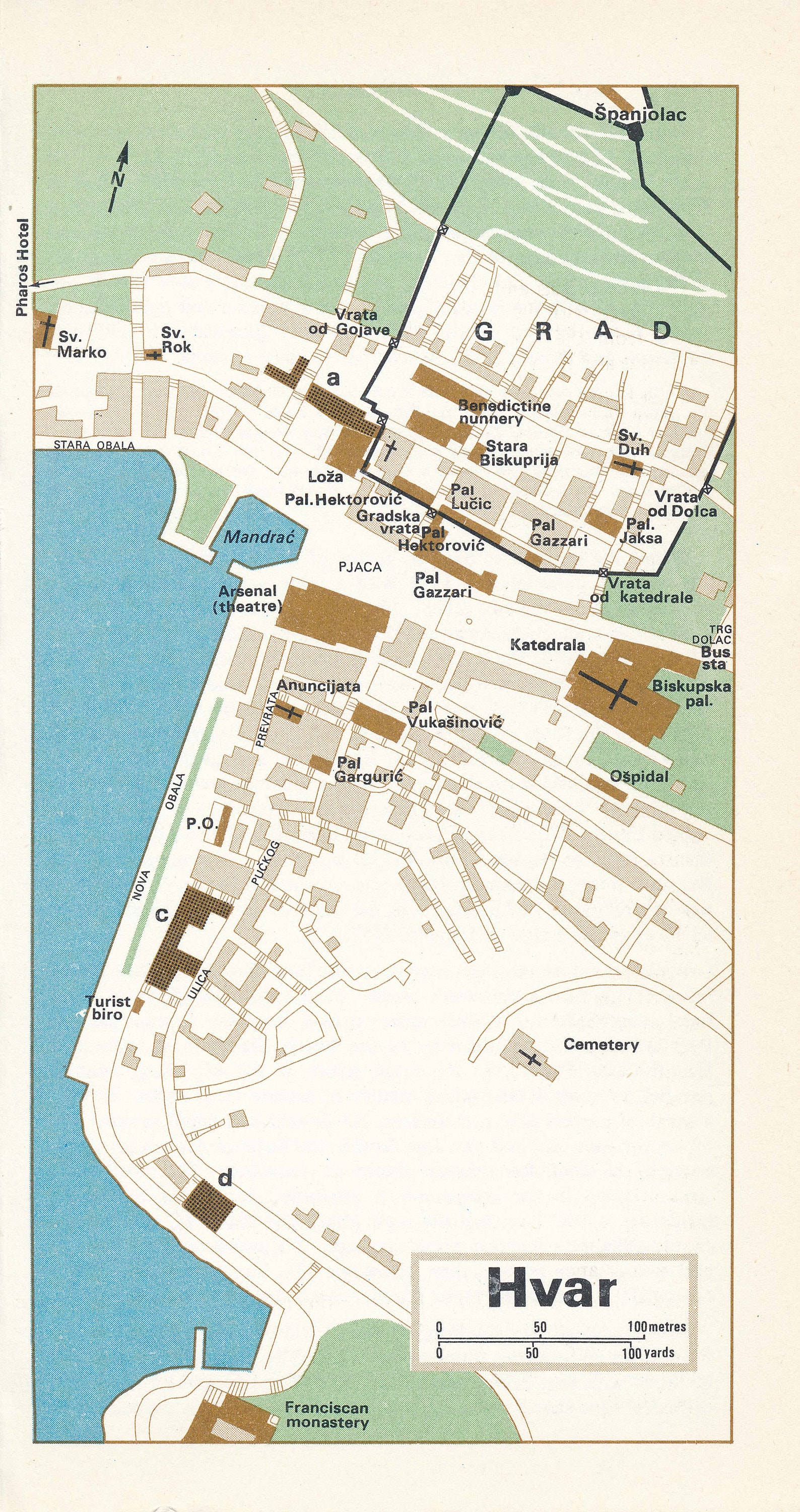 1969 Hvar Croatia Vintage Map - Etsy