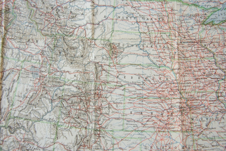 Large 1905 United States Antique Map - Etsy