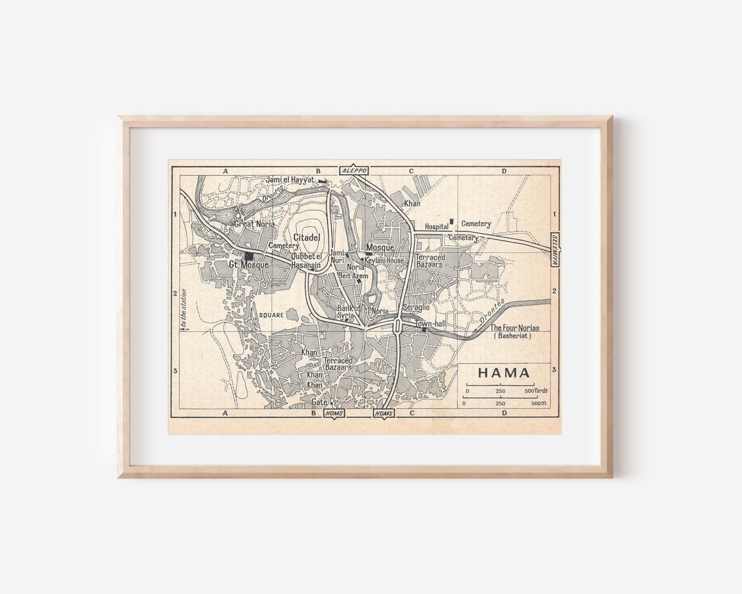 Mapa vintage de Hama Síria de 1966 - Etsy Portugal