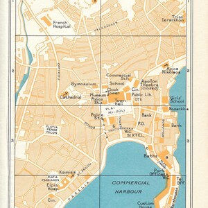 1967 Ermoupoli Syros Greece Vintage Map - Etsy Australia