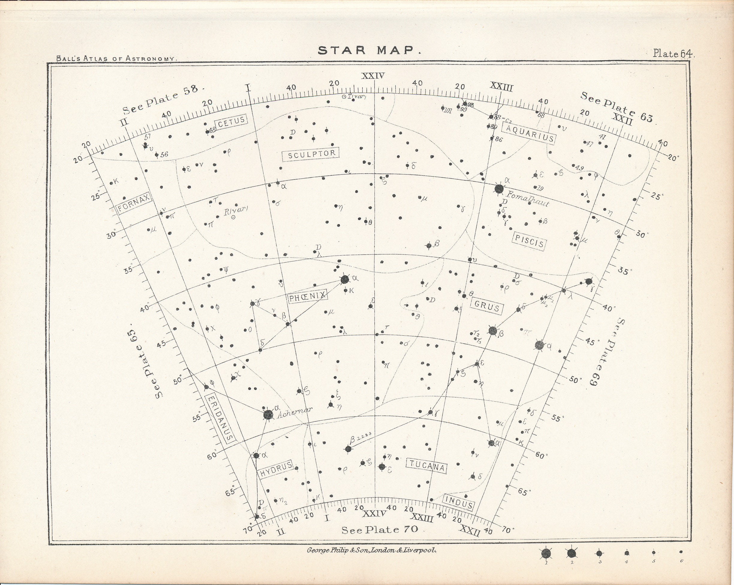 1892 Star Map Antique Astronomy Print Lithographs Prints Art ...