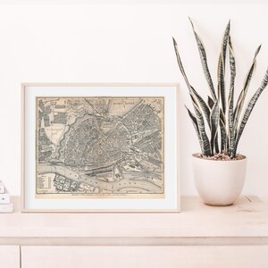 1881 Hamburg Germany Antique Map - Etsy