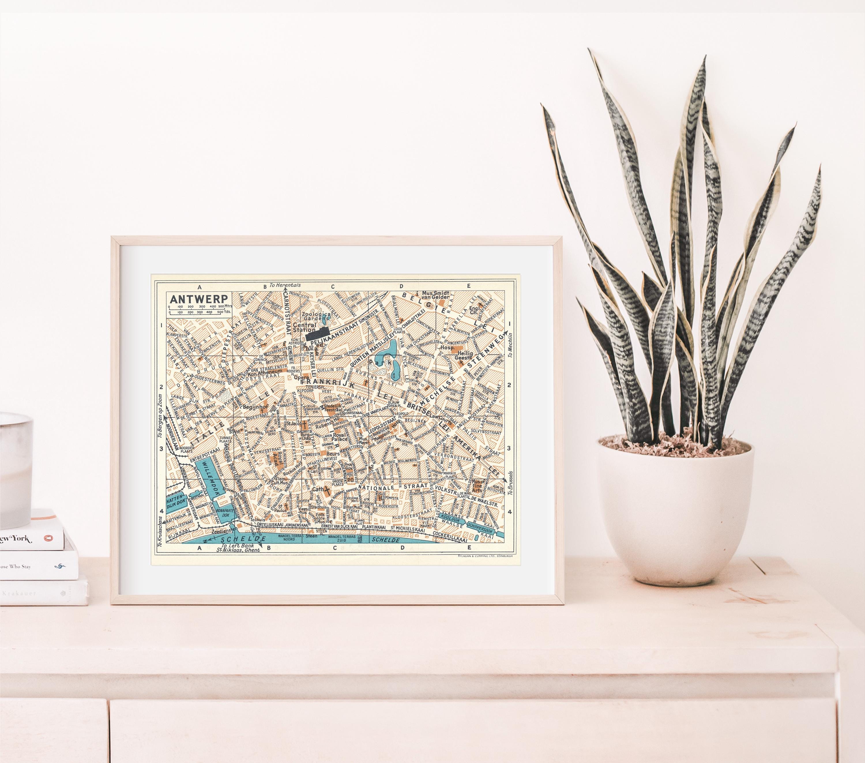 1963 Antwerp Belgium Vintage Map - Etsy