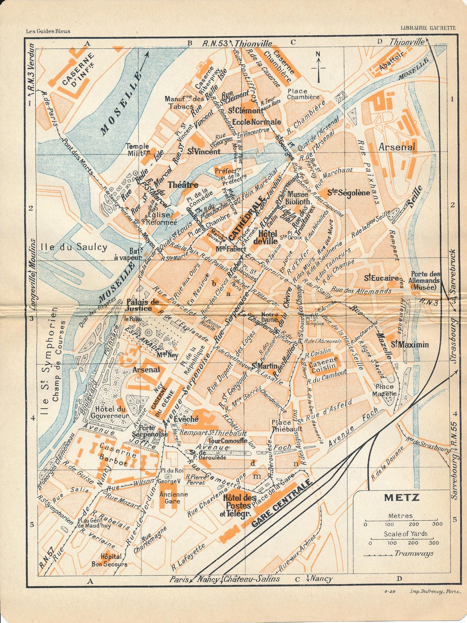 1930 Metz France Antique Map - Etsy