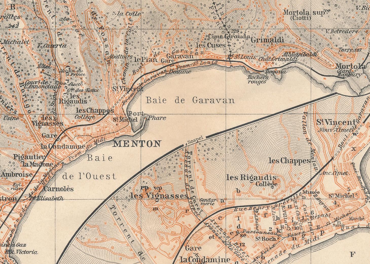 1914 Menton France Antique Map - Etsy