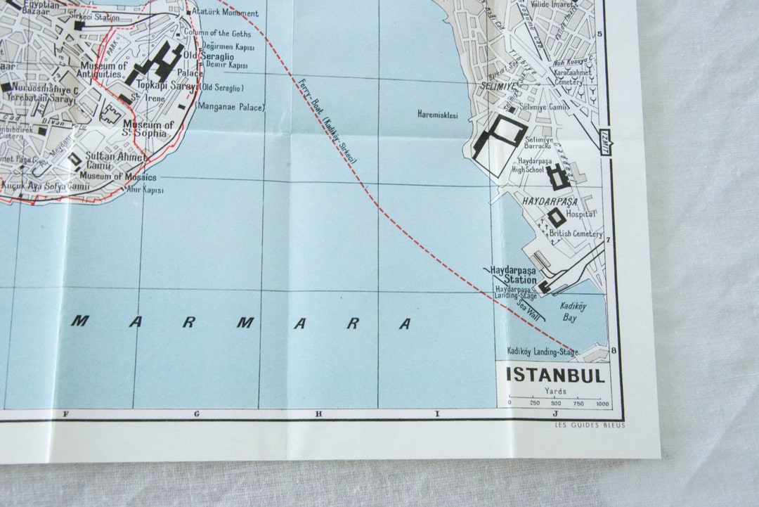 1958 Istanbul Turkey Vintage Map - Etsy