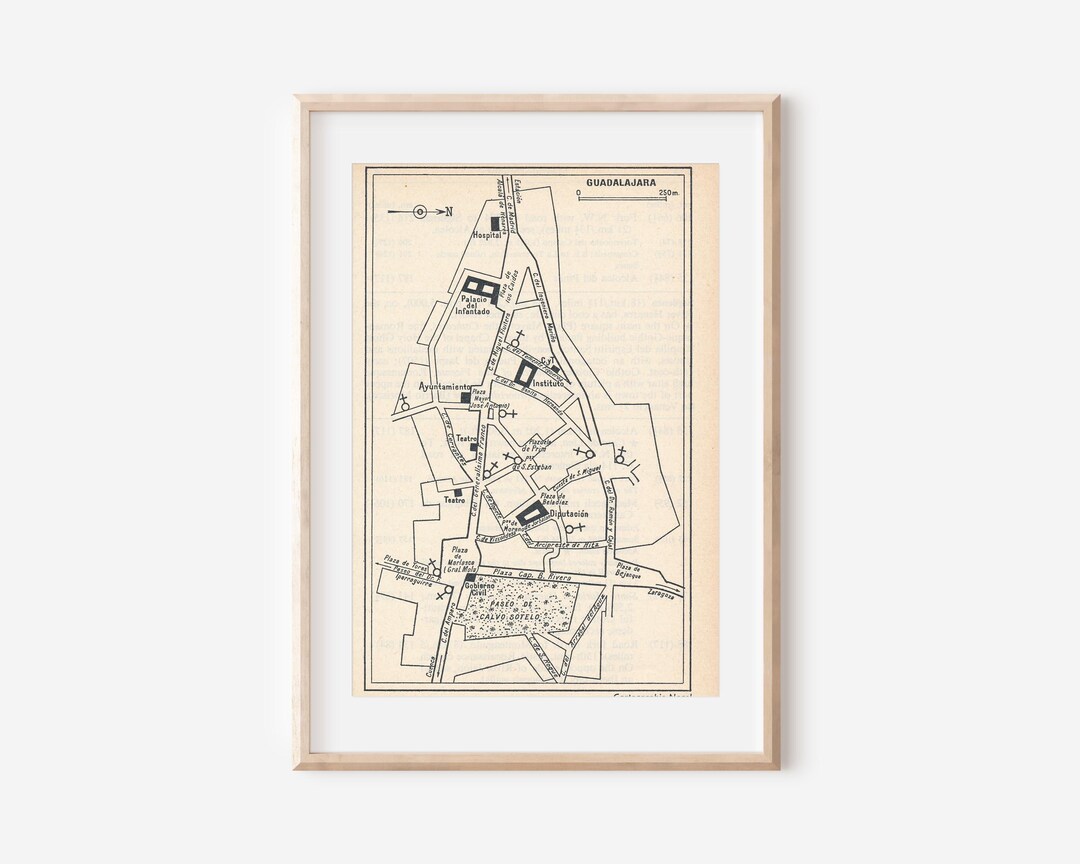 1956 Guadalajara Spain Vintage Map - Etsy