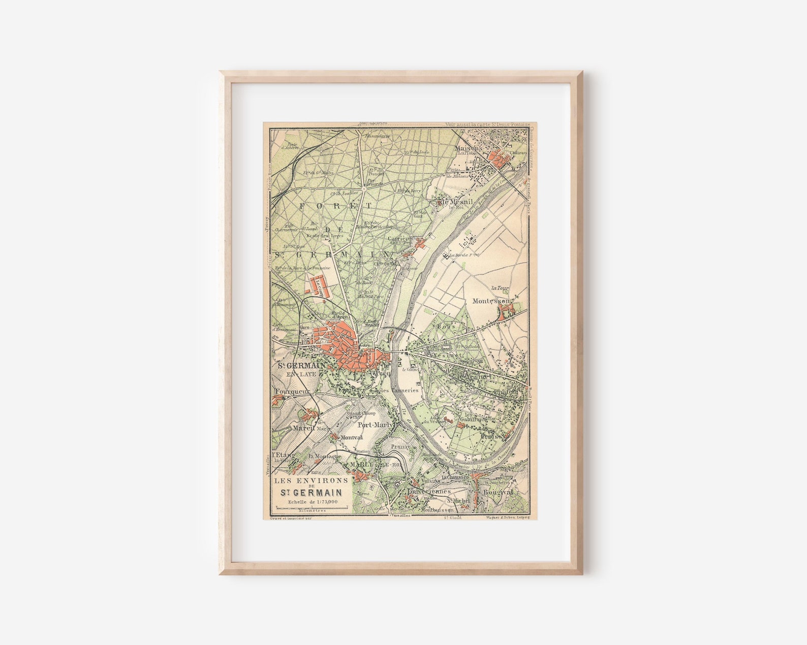 1913 St. Germain-en-laye, Paris France Antique Map - Etsy