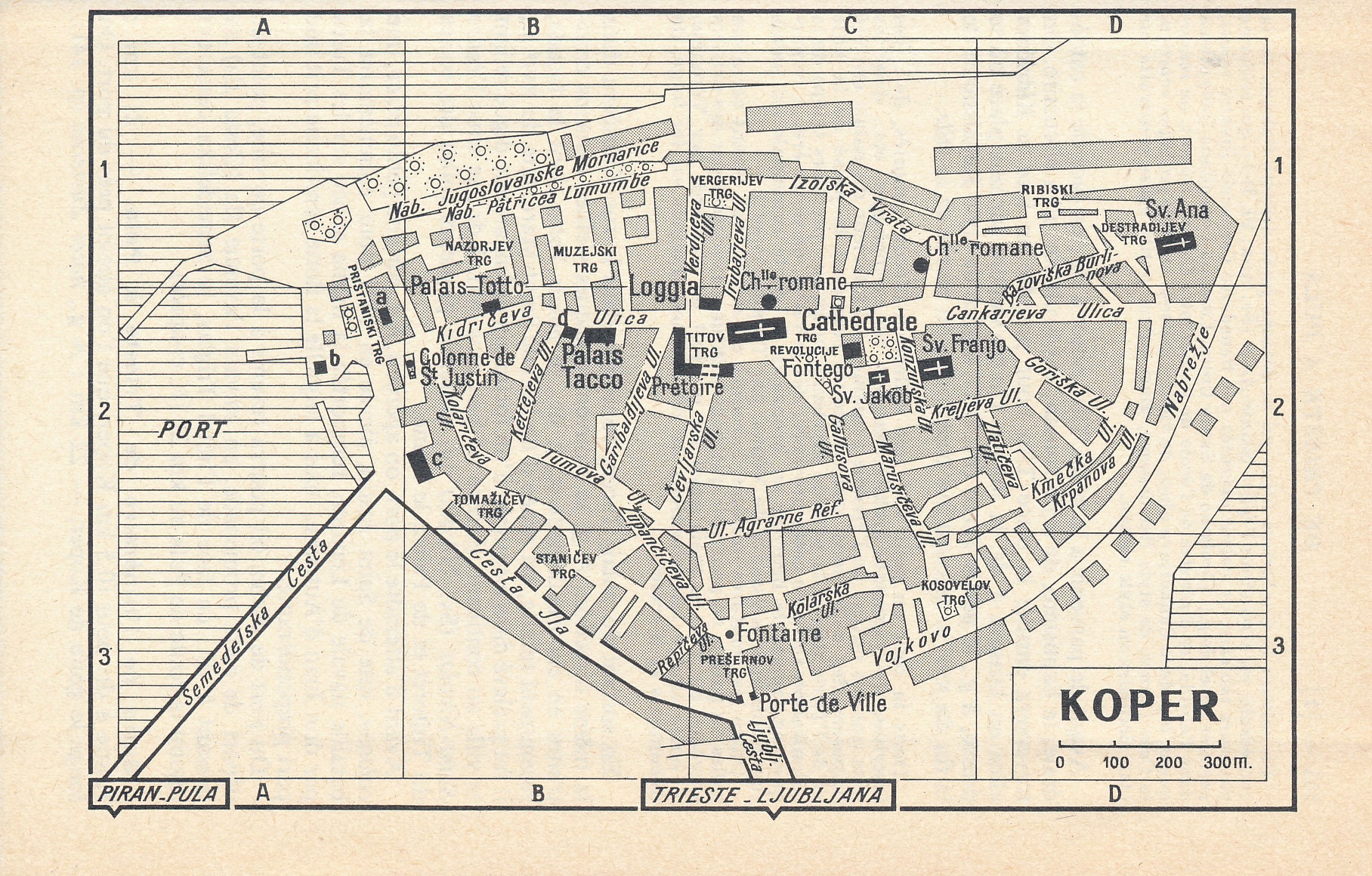 1966 Koper Slovenia Vintage Map - Etsy