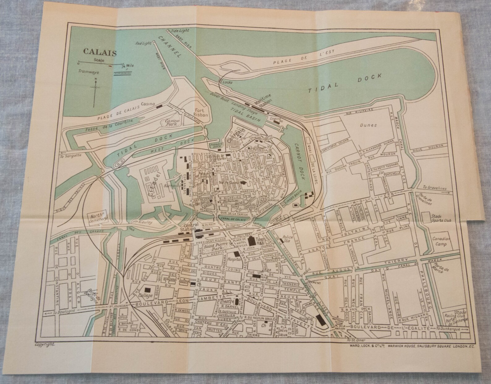 1929 Calais France Antique Map - Etsy