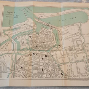 1929 Calais France Antique Map - Etsy