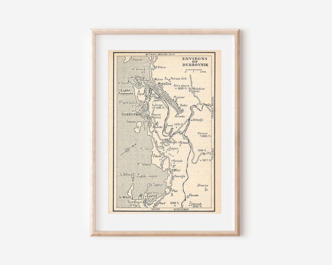 1966 Dubrovnik Croatia Vintage Map - Etsy