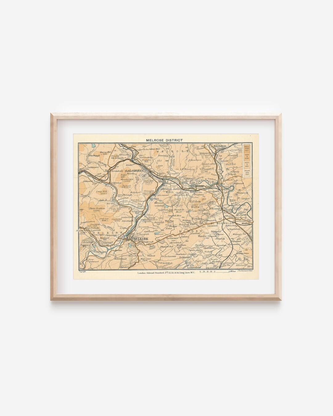 1903 Melrose Scotland Antique Map - Etsy