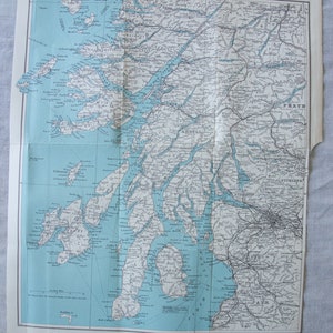 1955 Glasgow Scotland Environs & Western Highlands Vintage Map - Etsy