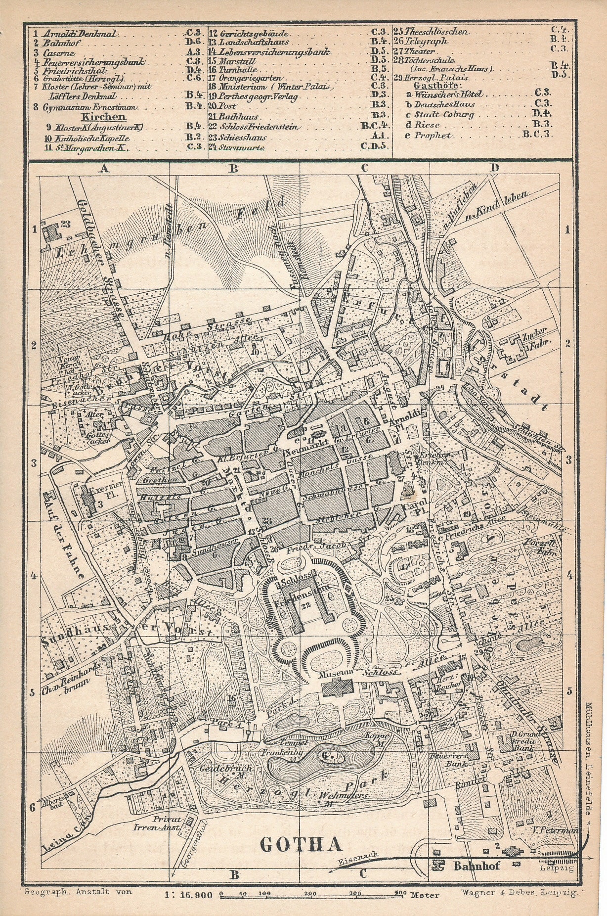 1881 Gotha Germany Antique Map - Etsy
