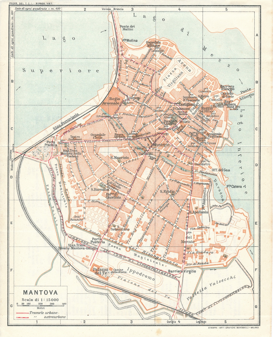 1927 Mantua Italy Antique Map - Etsy