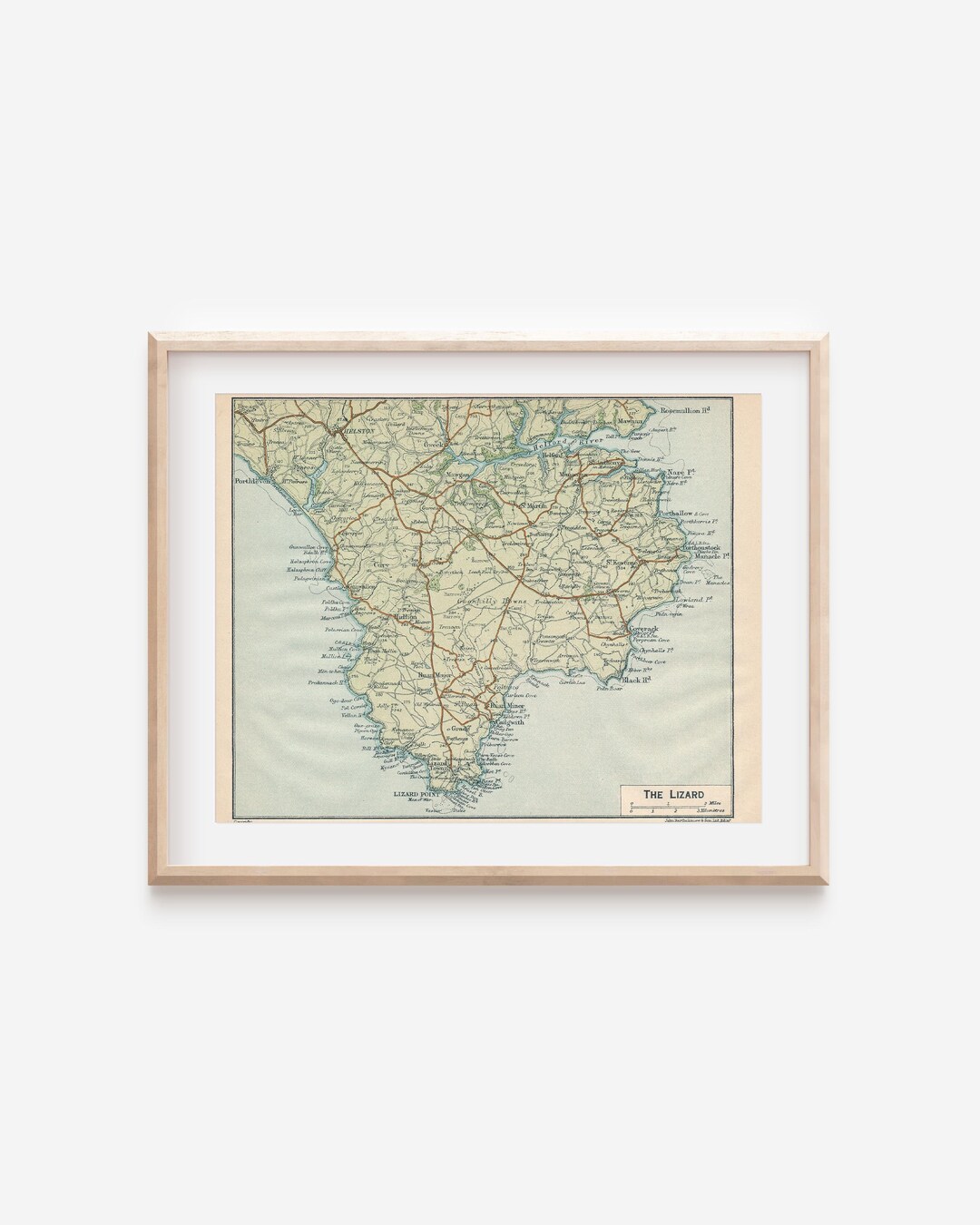 1920 the Lizard Peninsula, Lizard Point, United Kingdom Antique Map - Etsy